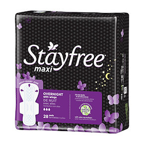 Stayfree Maxi – Overnight with Wings – BoxBox | Period Subscription Box