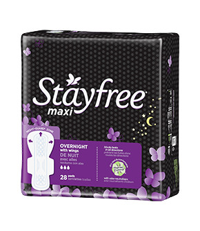 Stayfree Maxi – Overnight with Wings – BoxBox | Period Subscription Box